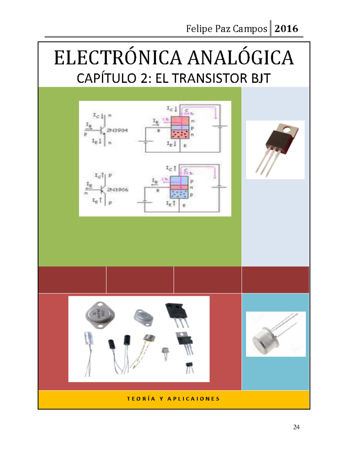 Capitulo 2 El transistor BJT - ELECTRÓNICA ANALÓGICA CAPÍTULO 2: EL TRANSISTOR BJT T E O R Í A Y ...