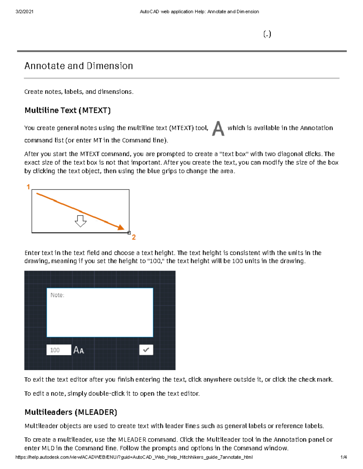 8. Annotate and Dimension - (.) Annotate and Dimension Create notes ...