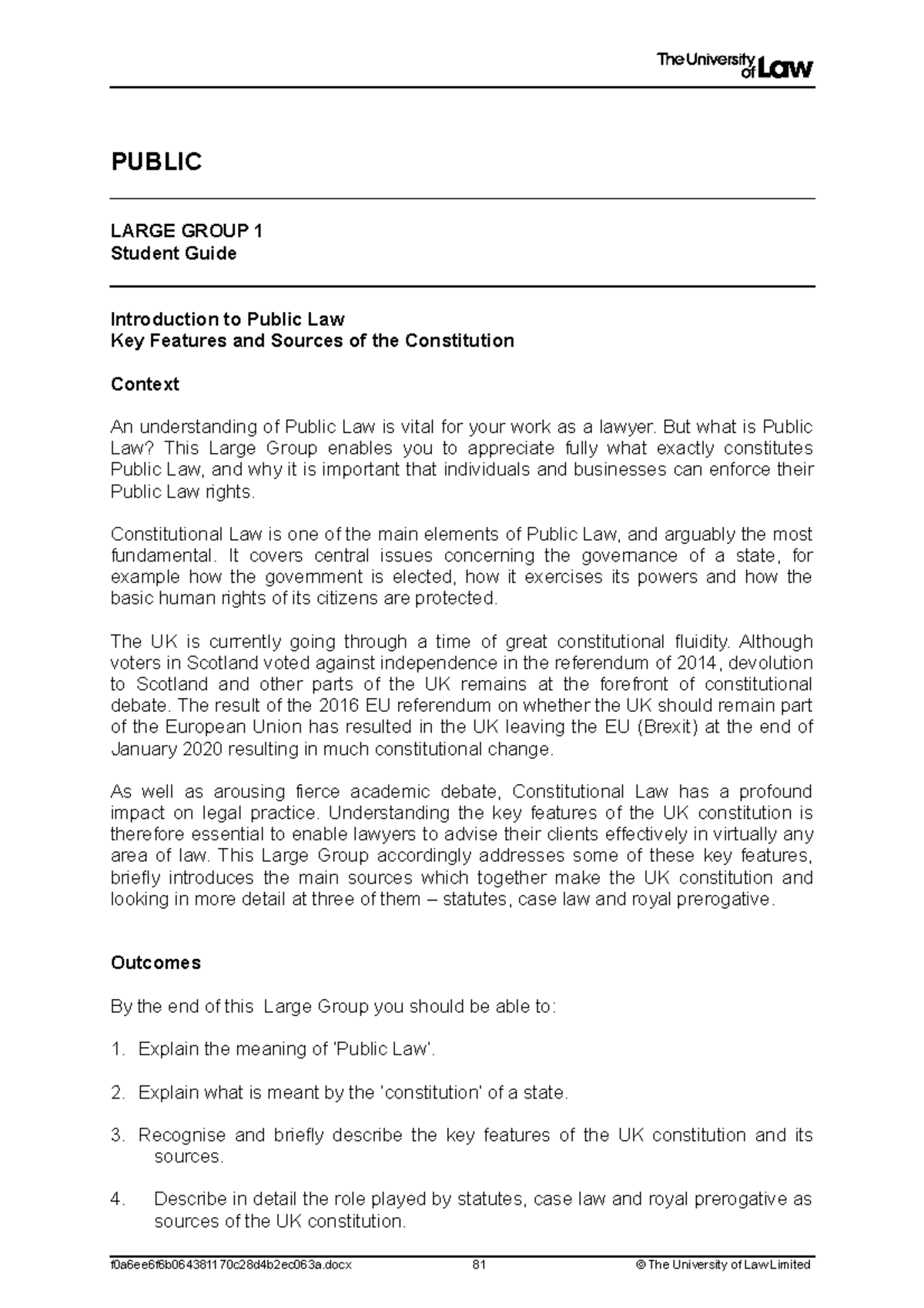 public law practice for student guide - PUBLIC LARGE GROUP 1 Student ...