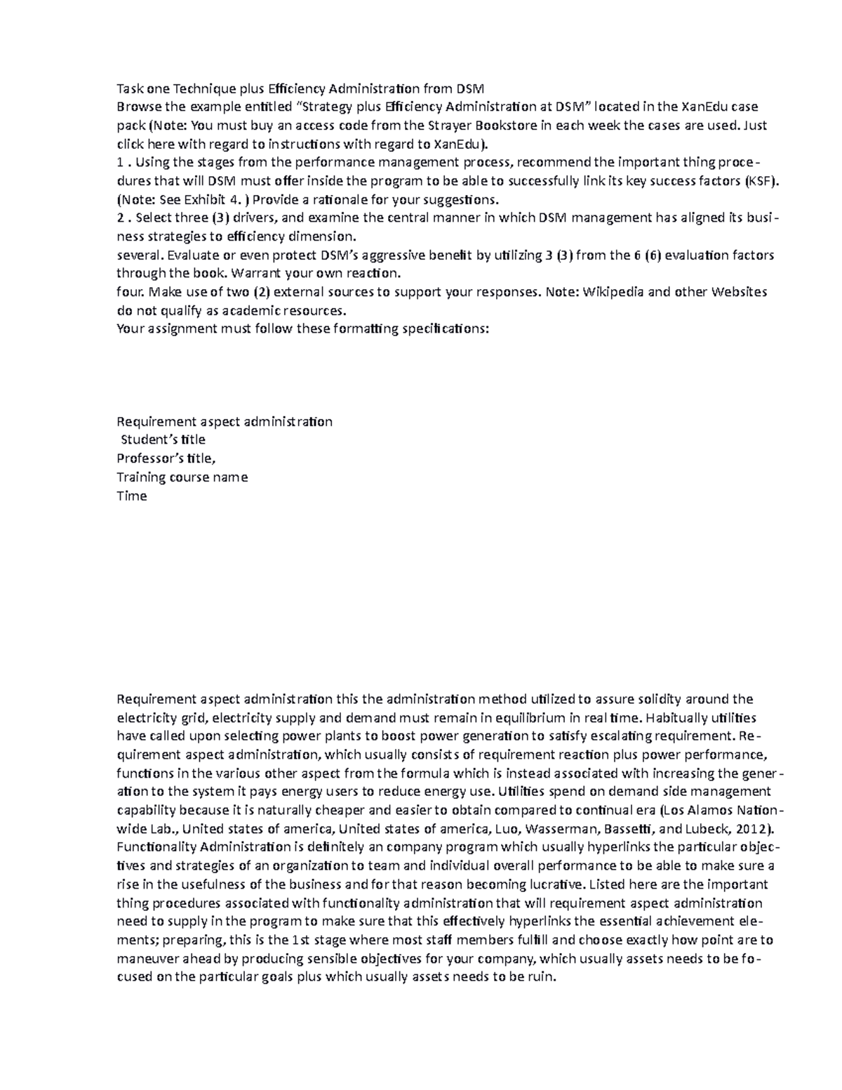 Assignment 1 Strategy and Performance Management at DSM - Task one ...