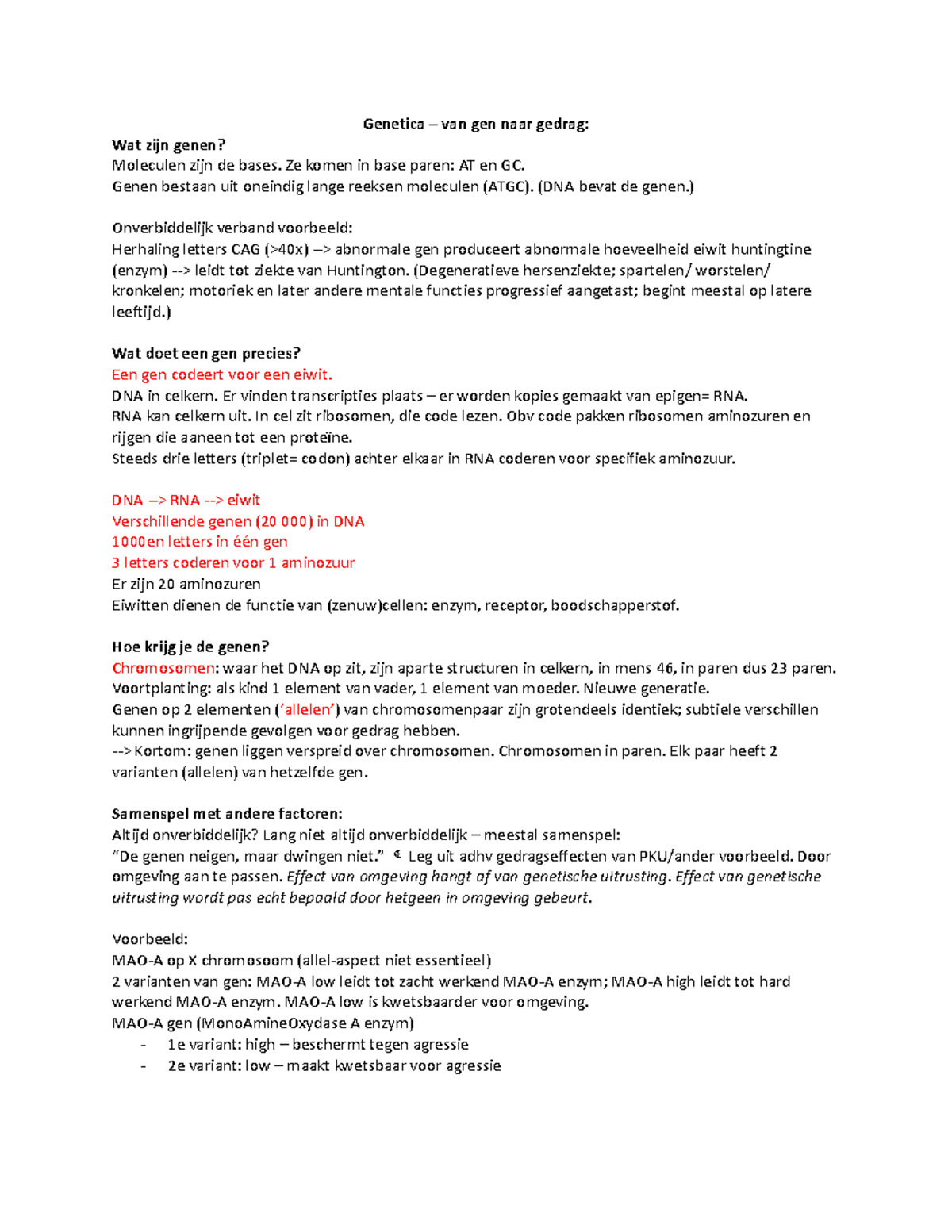 Van gen naar gedrag - Genetica – van gen naar gedrag: Wat zijn genen ...