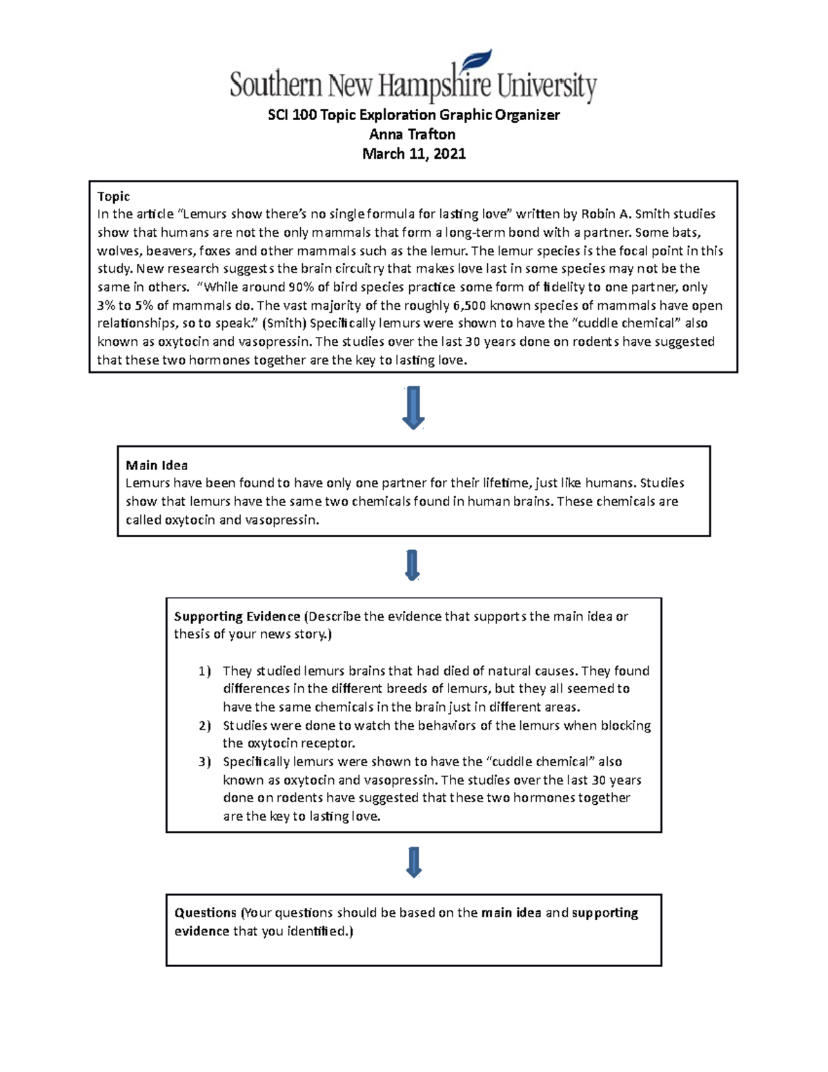 Topicexplorationchart for social science project - SCI 100 Topic ...