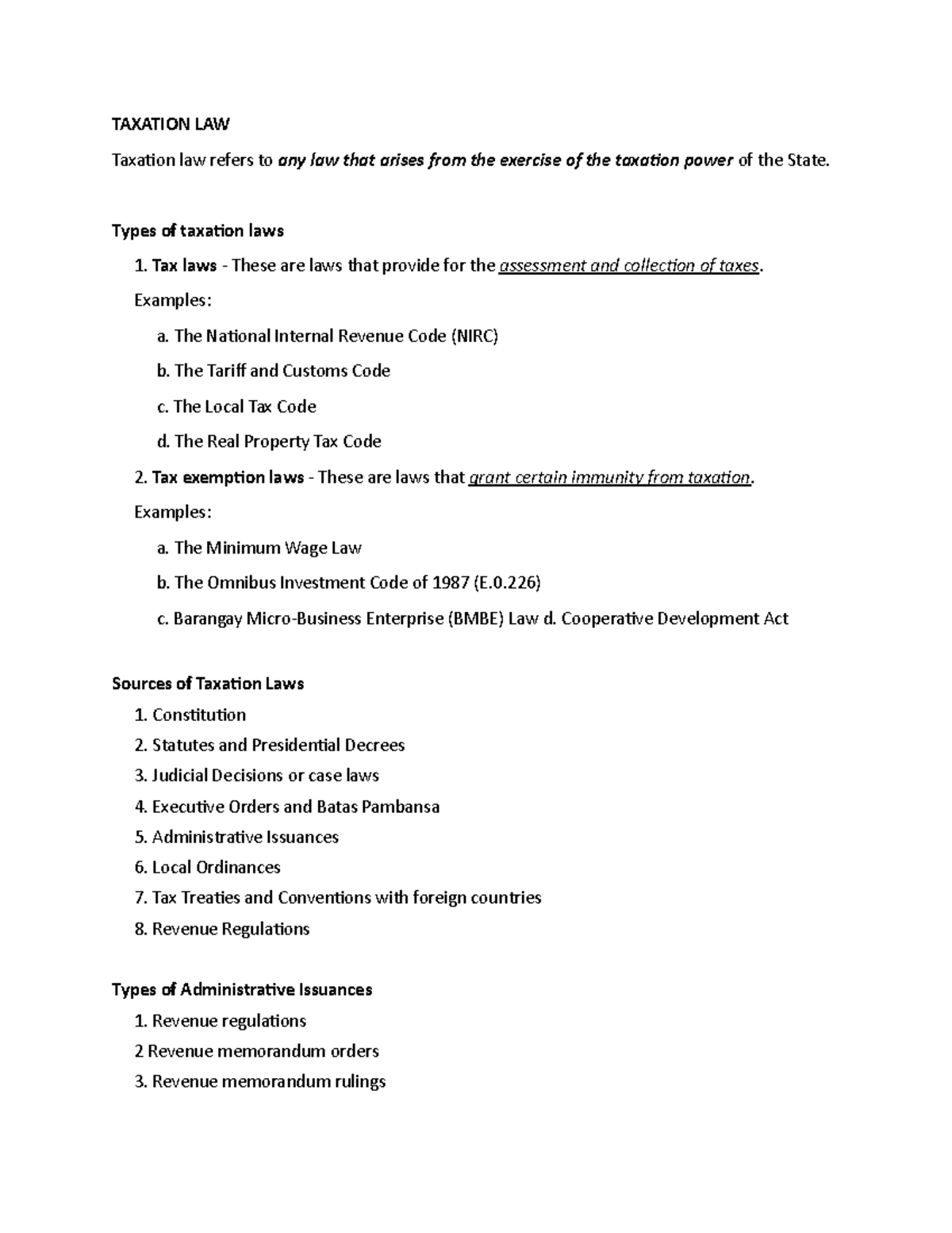 CHAP2 - CHATER 2 LECTURE NOTES OF INCOME TAXATION - TAXATION LAW ...