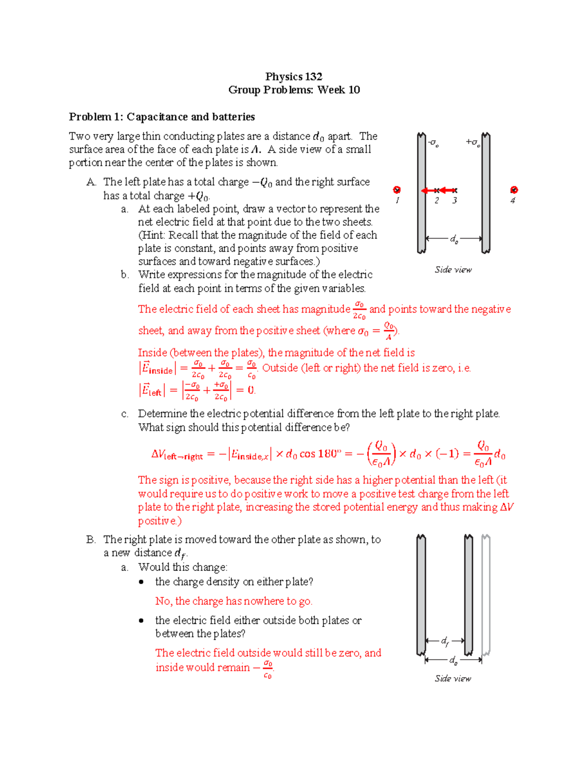 GP Week 10 Solutions - Physics 132 Group Problems: Week 10 Problem 1 ...