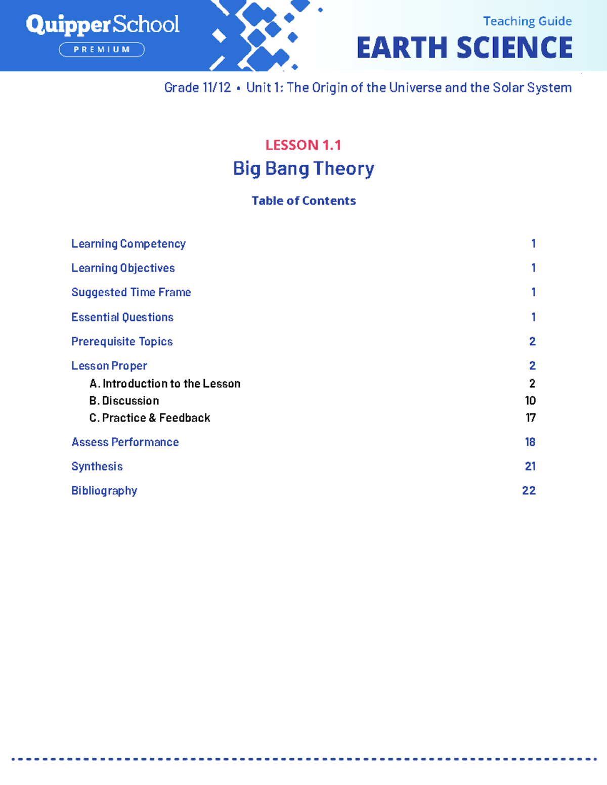 Earth Science Big Bang Theory (Teaching Guide) - \ Big Bang Theory ...