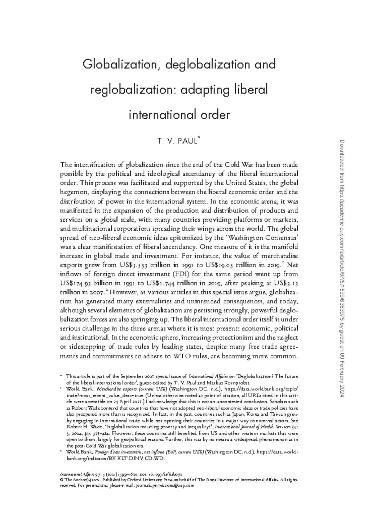 Unit 2a globalisation, deglobalisation and post-globalisation ...