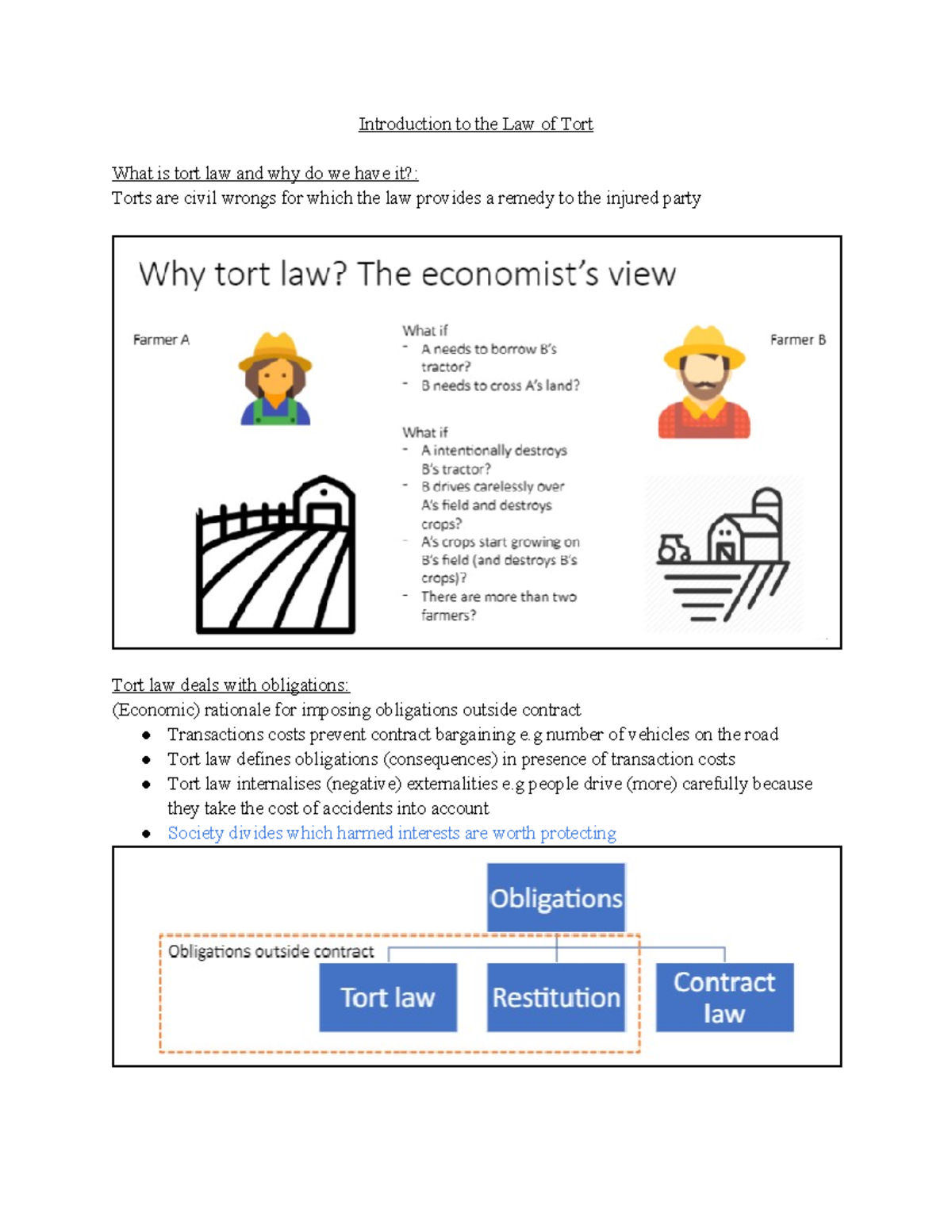 (1) Introduction - Lecture 1 - Introduction to the Law of Tort What is ...