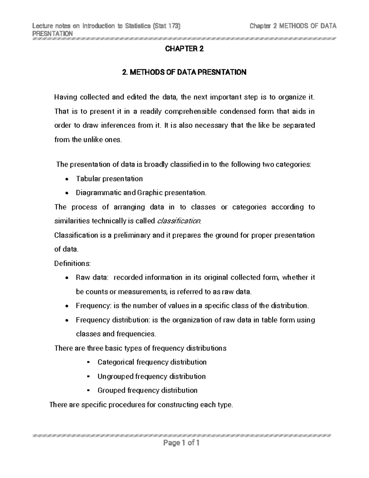 Chapter-2-Methods of Data Presentation - PRESNTATION CHAPTER 2 2 ...