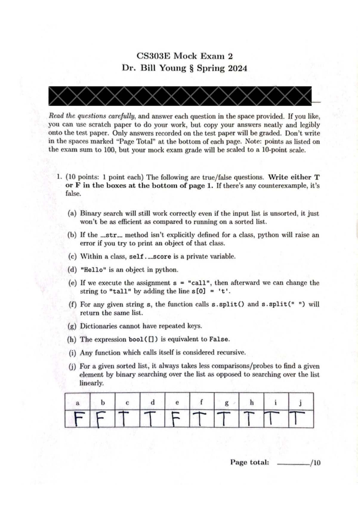 CS Mock Exam 2 - CS303E - Studocu