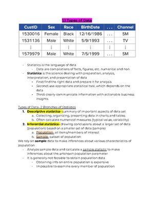 Bstat 3321 Notes (23) - n · BUSA 3321 BUSINESS STATISTICS 1 LECTURE ...