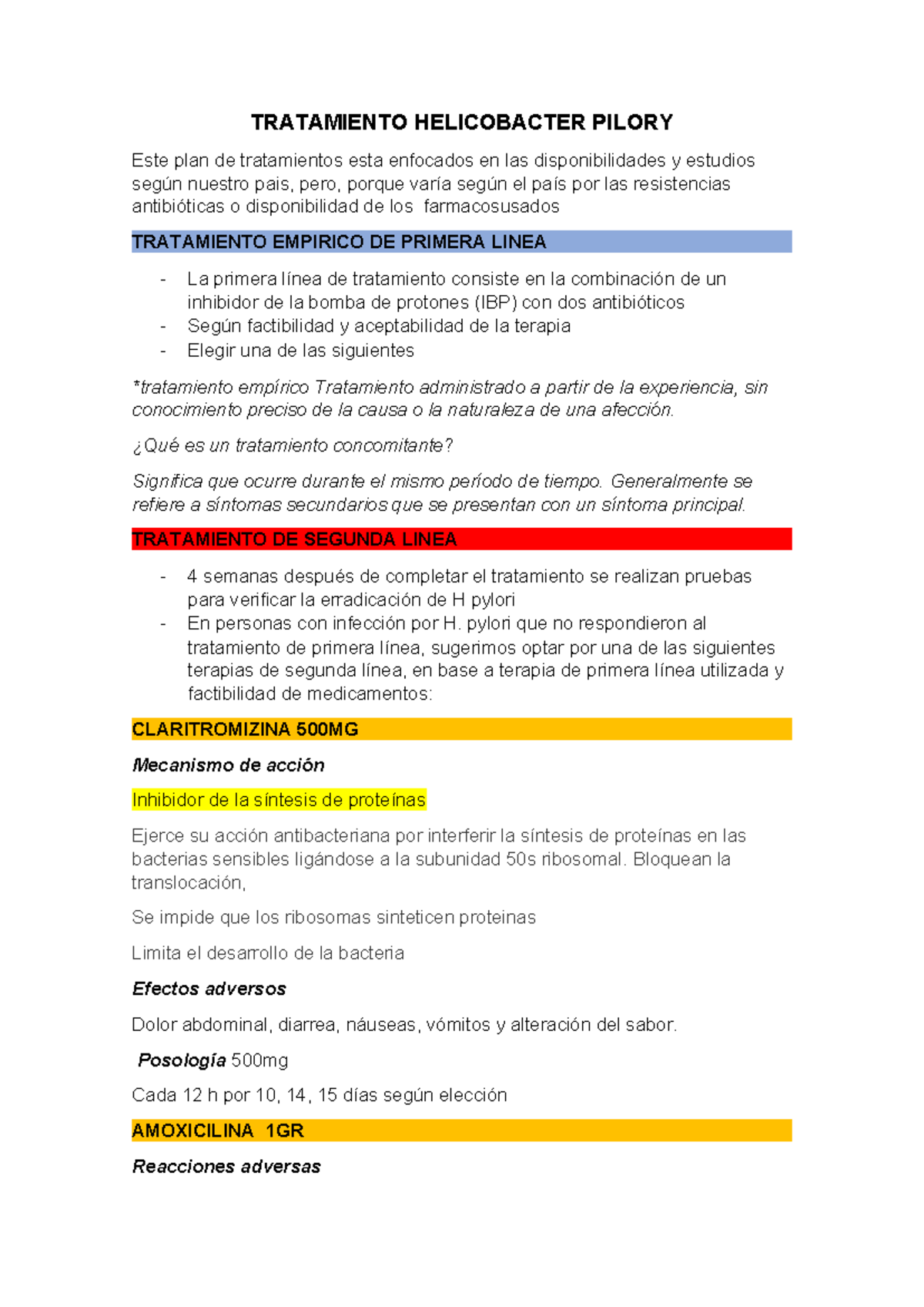 Tratamiento Helicobacter Pilory - TRATAMIENTO HELICOBACTER PILORY Este ...