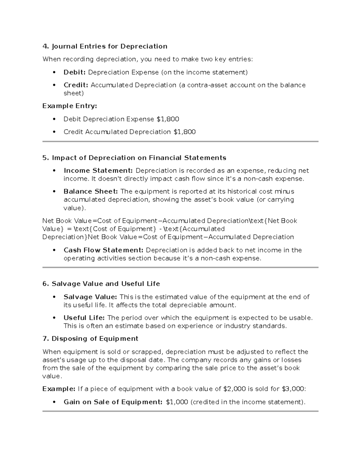 4 - 4. Journal Entries for Depreciation When recording depreciation ...