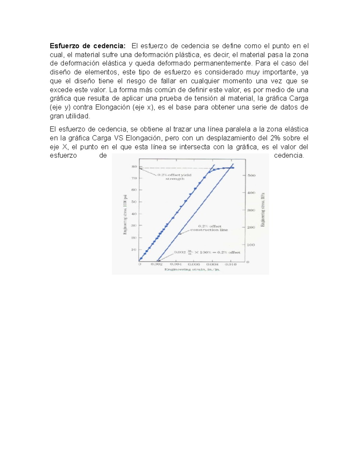 Definiciones parte de luis - Esfuerzo de cedencia: El esfuerzo de ...