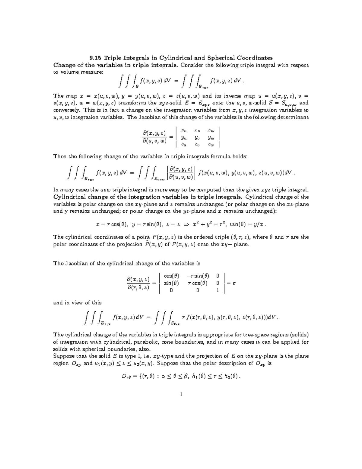 Triple Integrals in Cylindrical and Spherical Coordinates - Consider ...