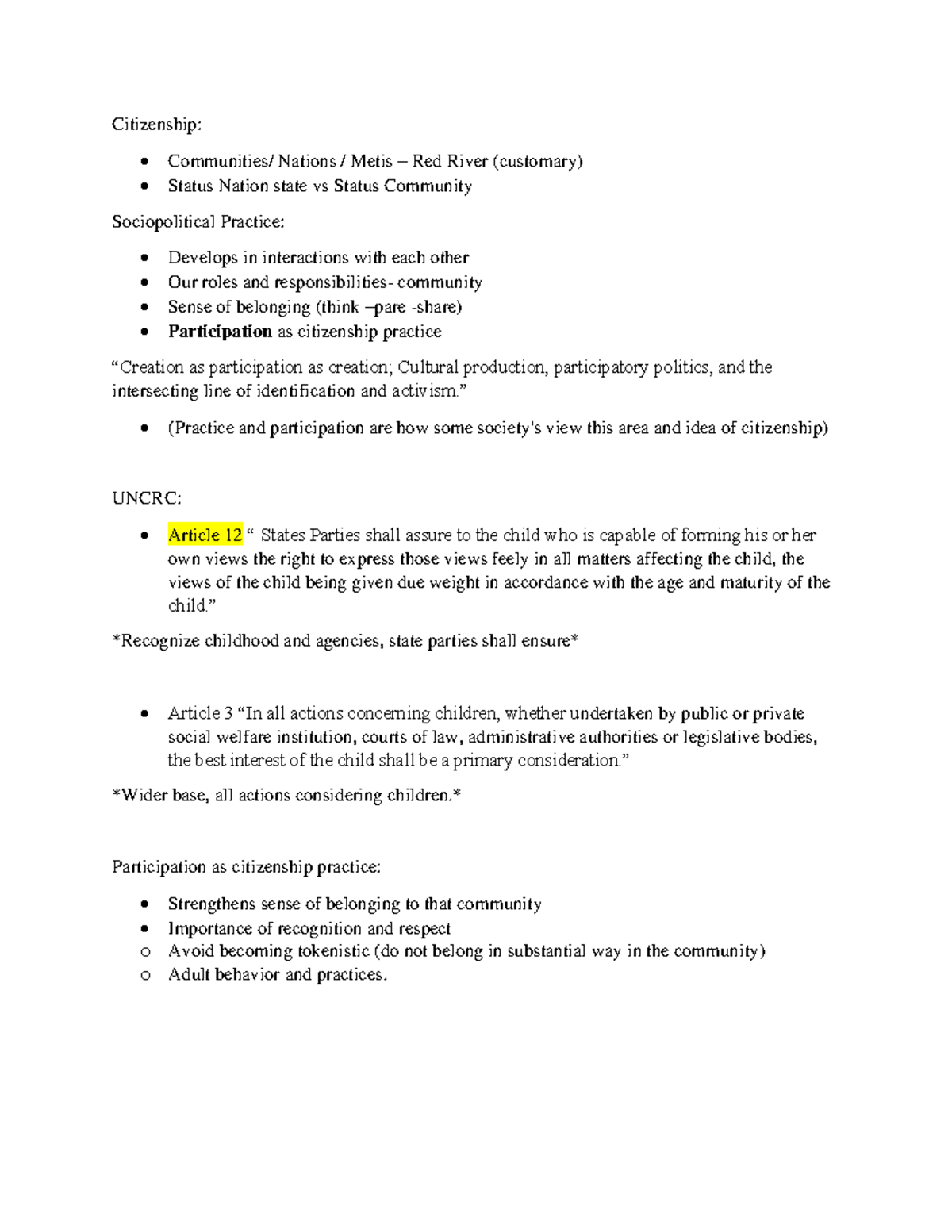Week 25 CHSt - Notes from tutorial and discussion as well as lecture ...