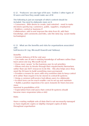 INFS 2036 SP5 2024 BI Assignment Guide - Business Intelligence INFS 2036 Study Period 5 , 2024 ...