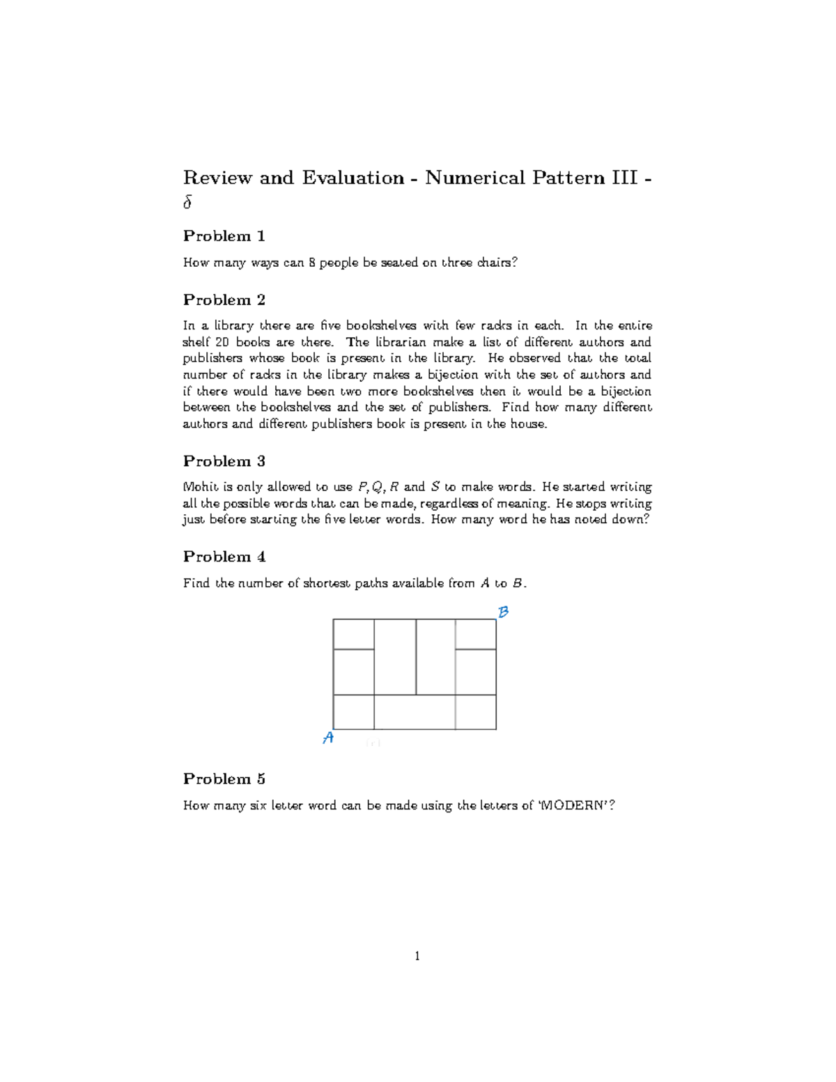 Module test - Numerical Pattern III delta - Review and Evaluation ...
