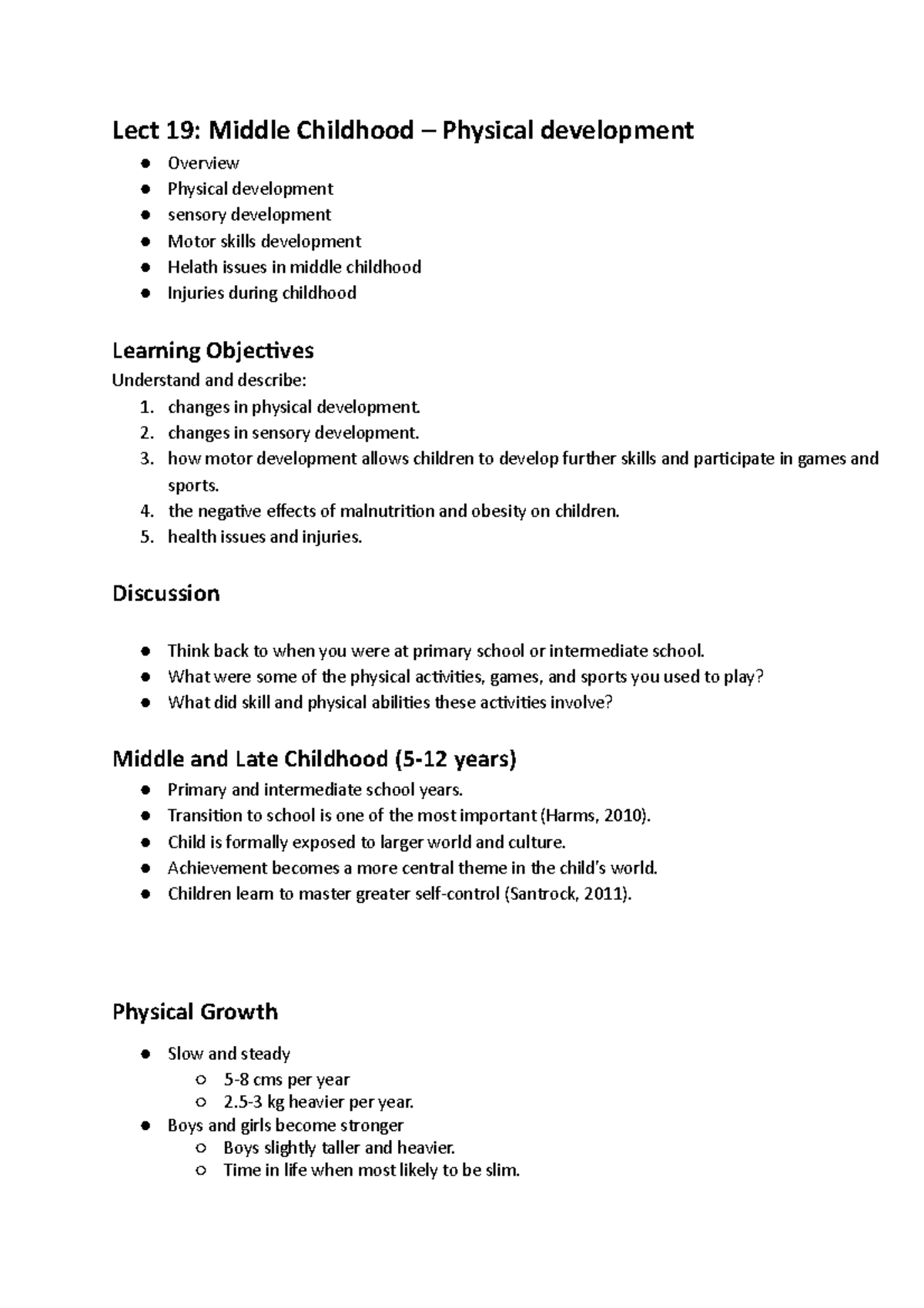 EDUC 141 L19 - EDUC 141 Lecture Notes - Lect 19: Middle Childhood ...