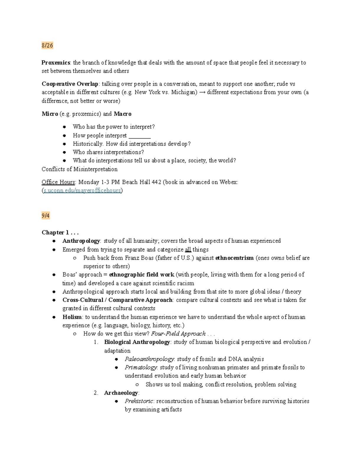 Lecture Running Notes 8 Proxemics The Branch Of Knowledge That
