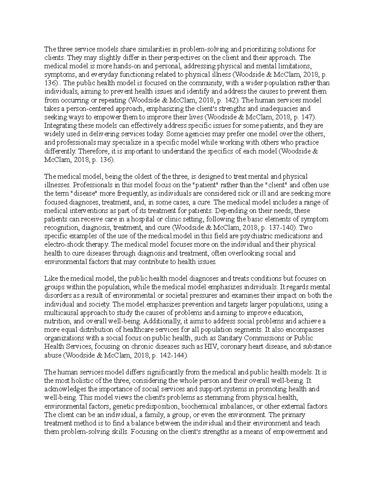 HSE Discusssion 7 - Week 7 Discussion - The three service models share ...