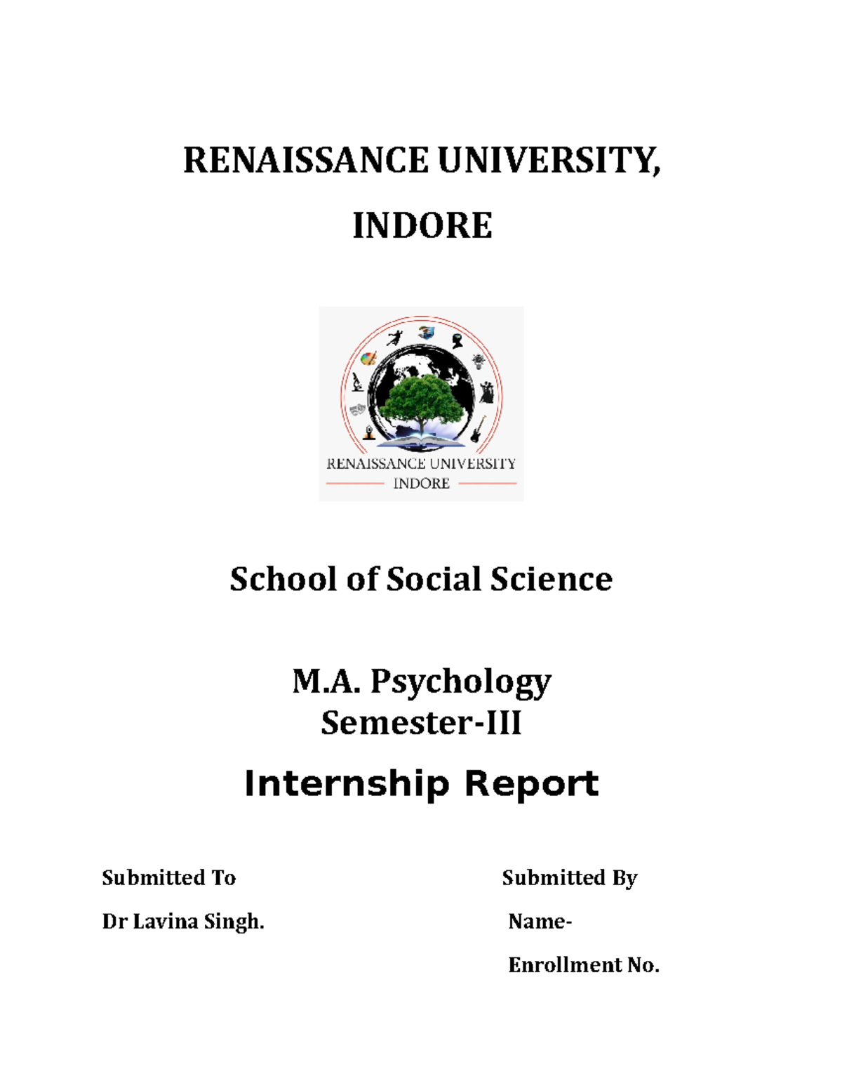 Internship -format - Good - RENAISSANCE UNIVERSITY, INDORE School of ...