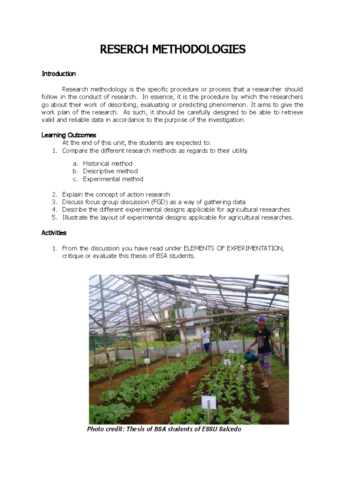 Reserch Methodologies - RESERCH METHODOLOGIES Introduction Research ...