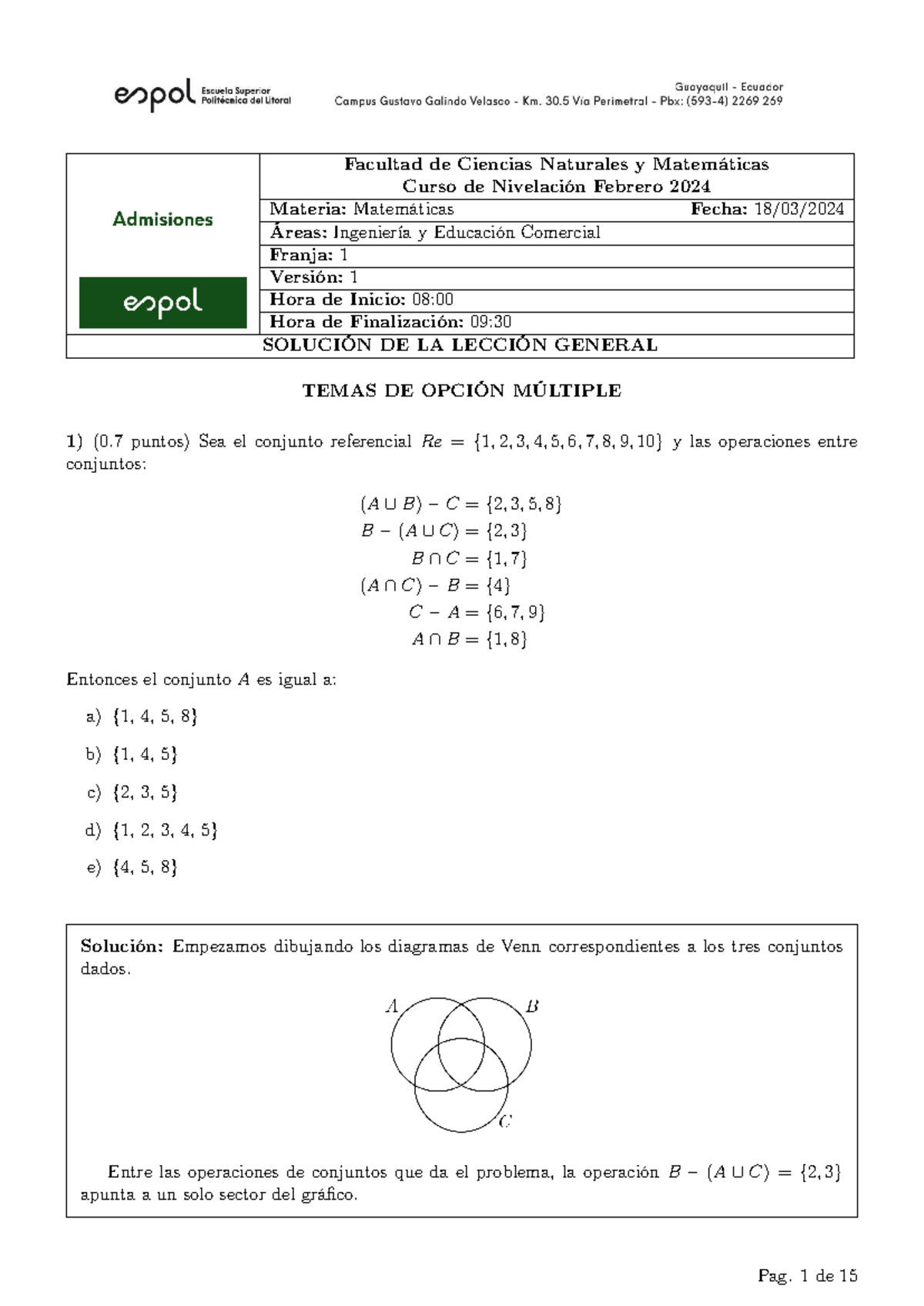 LGV1 Solución - sdddd - Facultad de Ciencias Naturales y Matemáticas ...