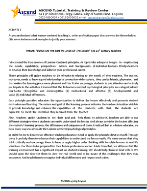 EDUC 103 (Syllabus) - EDUC 103 – Course Outline COURSE INFORMATION 1 ...