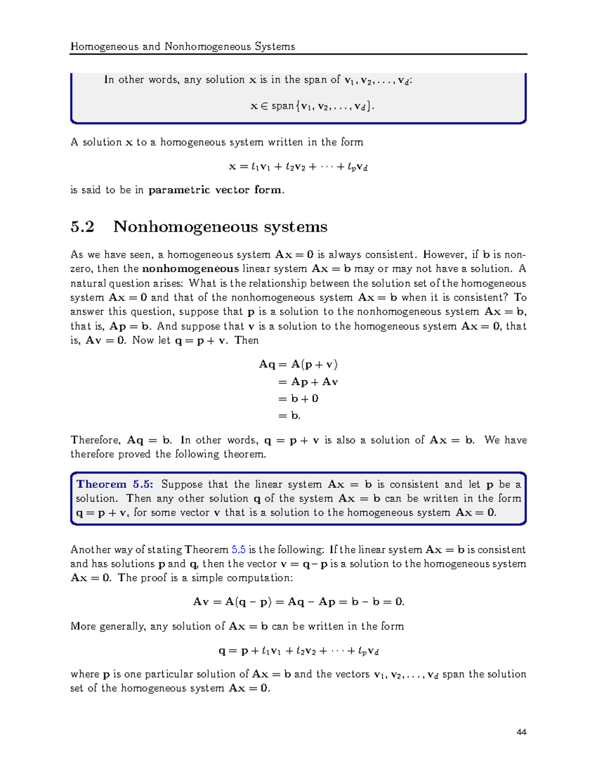 Linear algebra-9 - good - Homogeneous and Nonhomogeneous Systems In ...