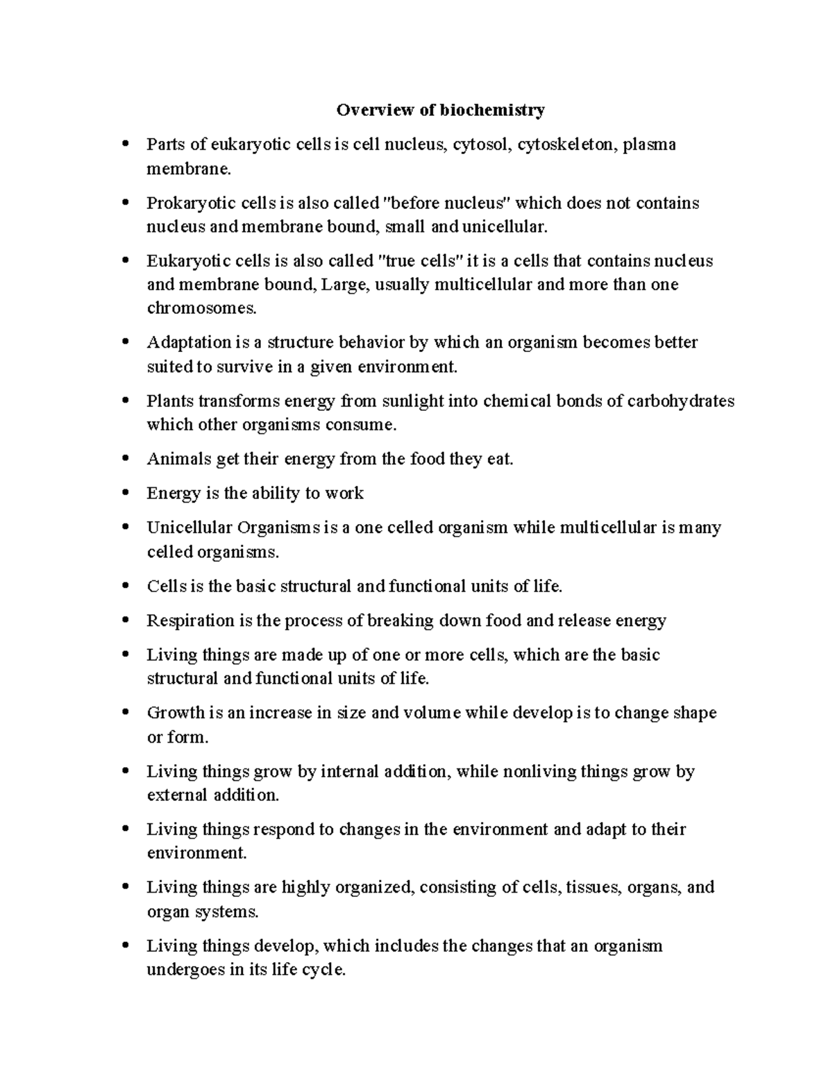 Biochem Reviewer - ..... - Overview of biochemistry Parts of eukaryotic ...