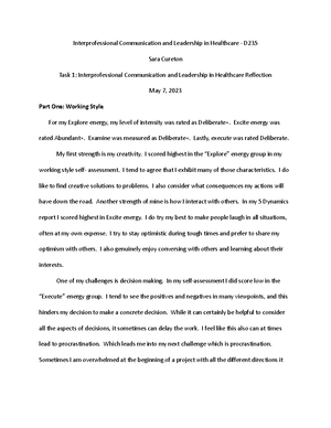 TASK 1 Assignment D235 Interpersonal Communication PASS ...