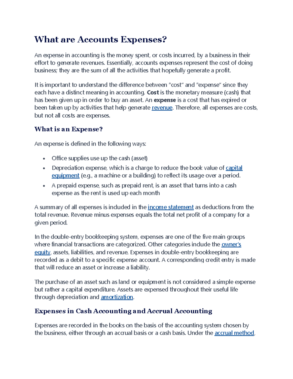 What are Accounts Expenses - Essentially, accounts expenses represent ...