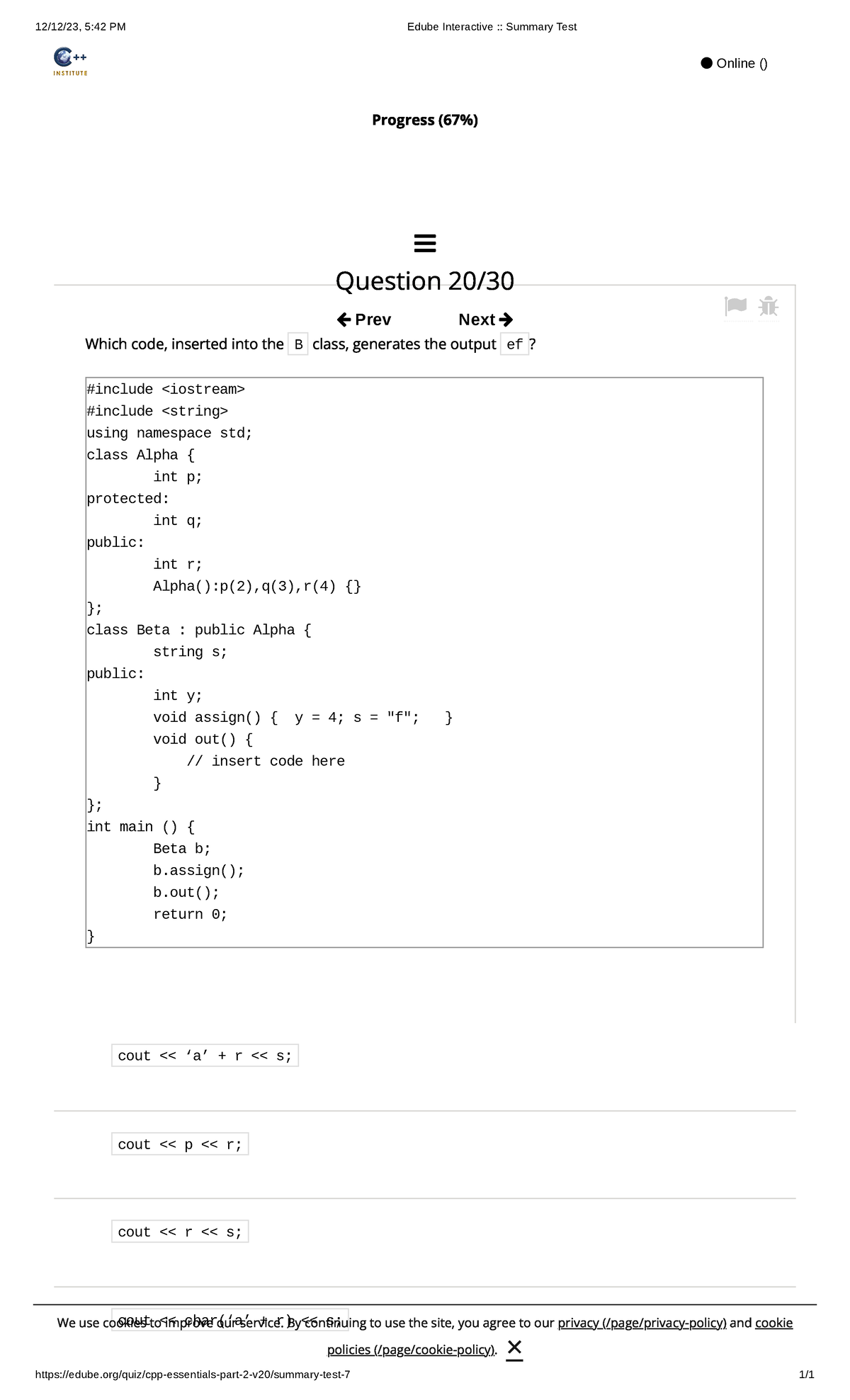 CISCO compprog example. - 12/12/23, 5:42 PM Edube Interactive ...