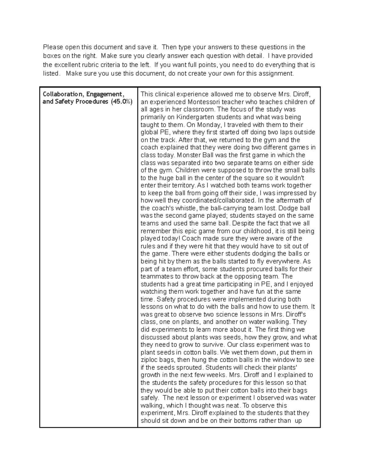 361 A Practicum - Observation A - Please open this document and save it ...