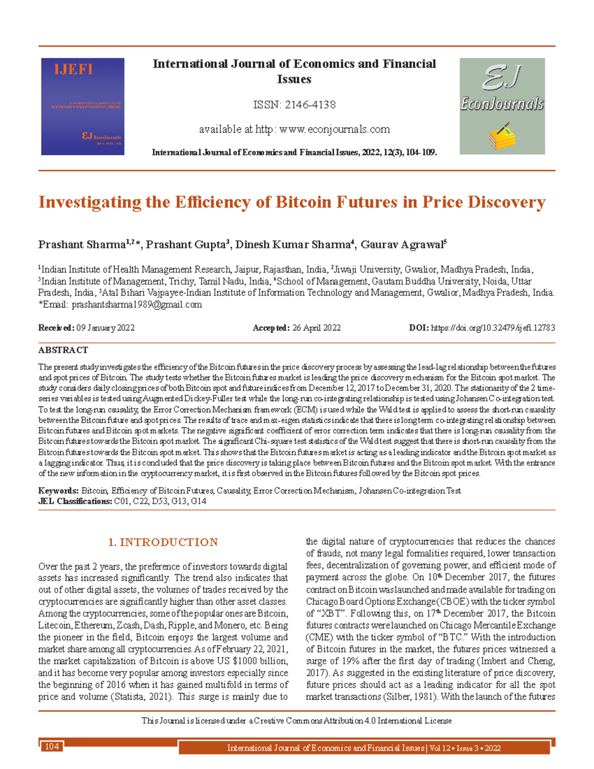 Investigating the Efficiency of Bitcoin Futures in Price Discovery ...