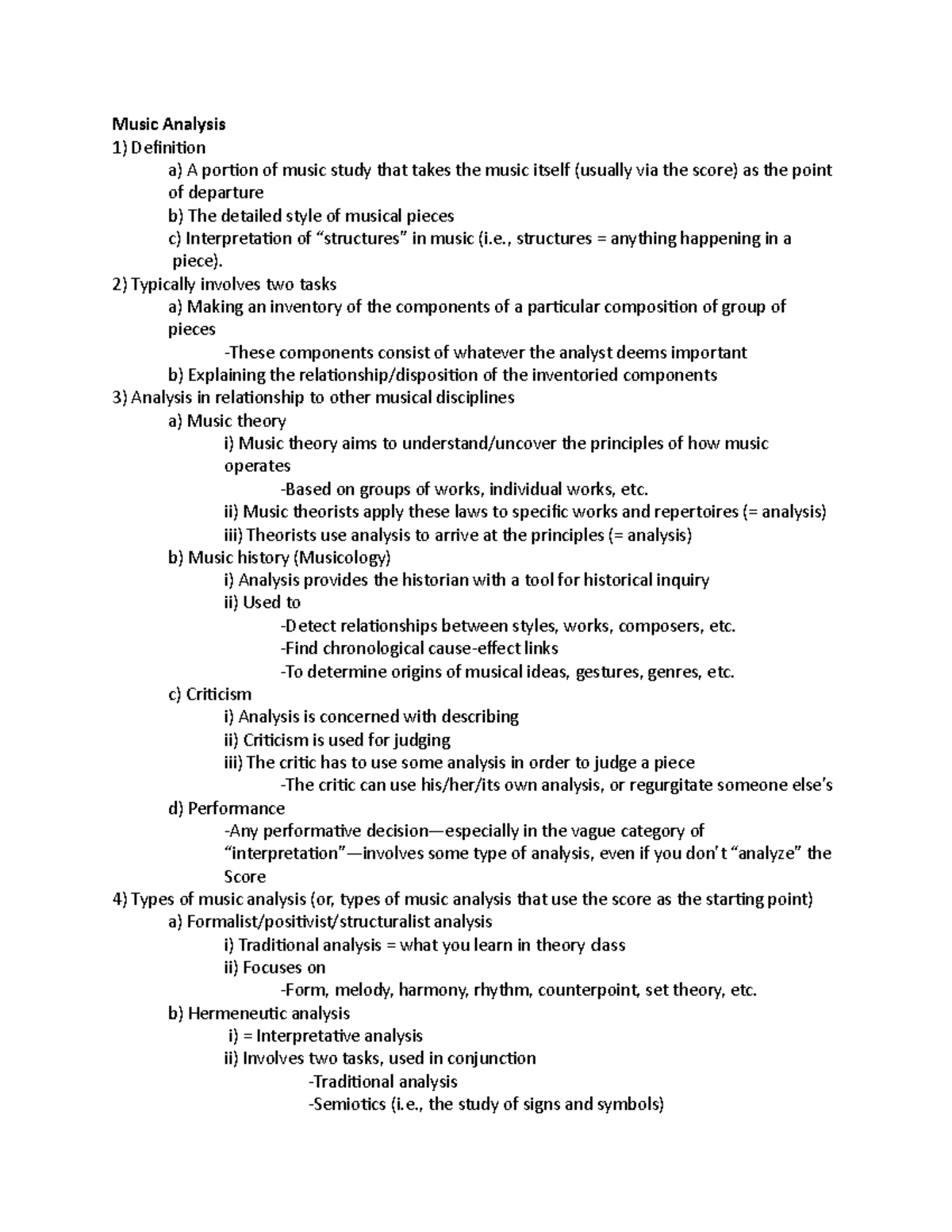 Music Analysis - Music Analysis Definition a) A portion of music study ...