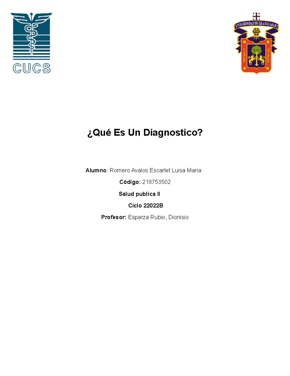 Qué Es Un Diagnostico - ¿Qué Es Un Diagnostico? Alumno: Romero Avalos ...