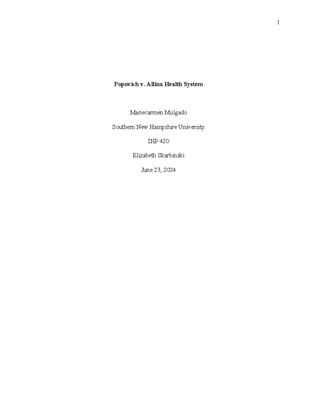 Popovich v. Allina Health System - Jun. 21 @ 8 33 pm - Popovich v ...