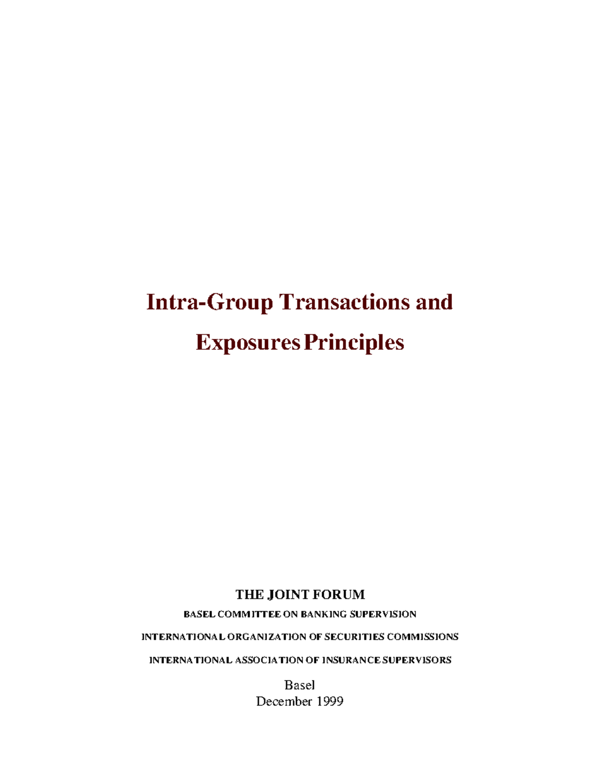 Ioscopd 101 - It's a summary - Intra-Group Transactions and Exposures ...
