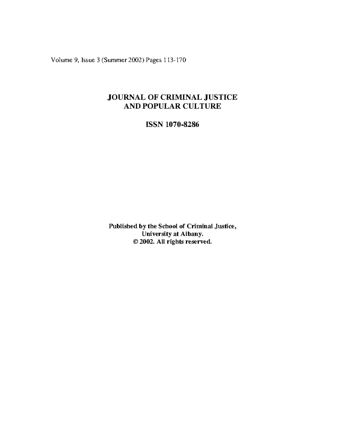 THE Media Construction OF Stalking Stereotypes* - Volume 9, Issue 3 ...