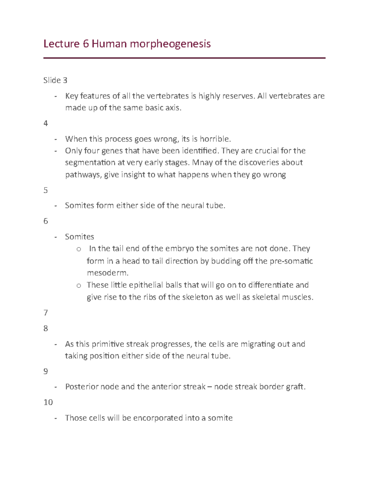 Lecture 6 Human morpheogenesis - Lecture 6 Human morpheogenesis Slide 3 ...