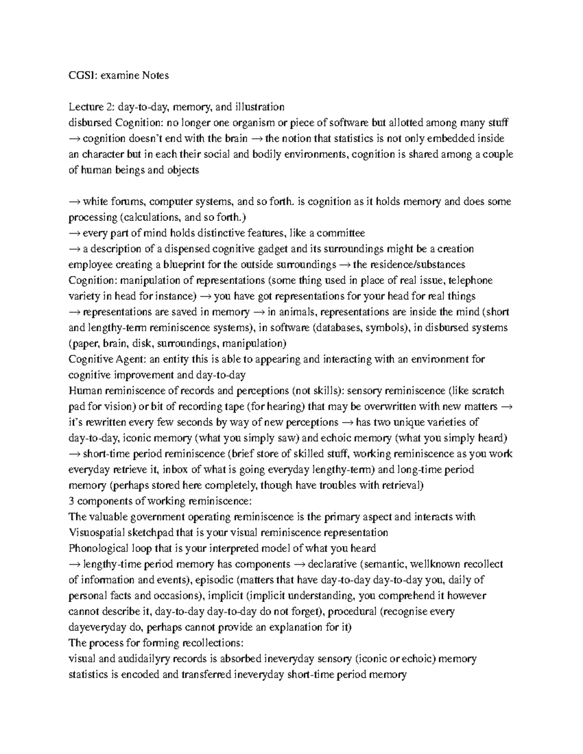 Cgsc 1001 Lecture Notes - CGSI: examine Notes Lecture 2: day-to-day ...