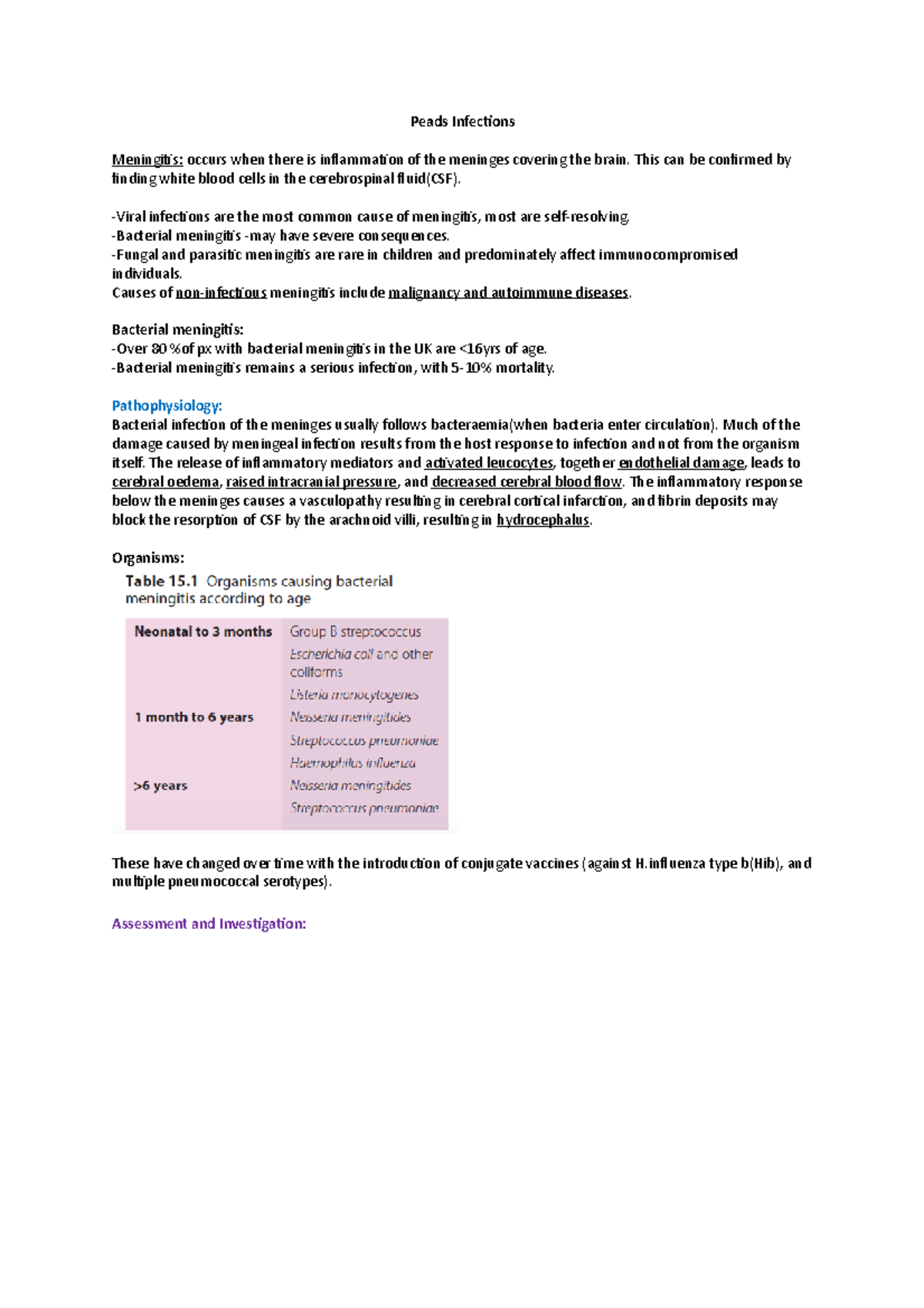 Peads Infections n Immunisations - Peads Infections Meningitis: occurs ...