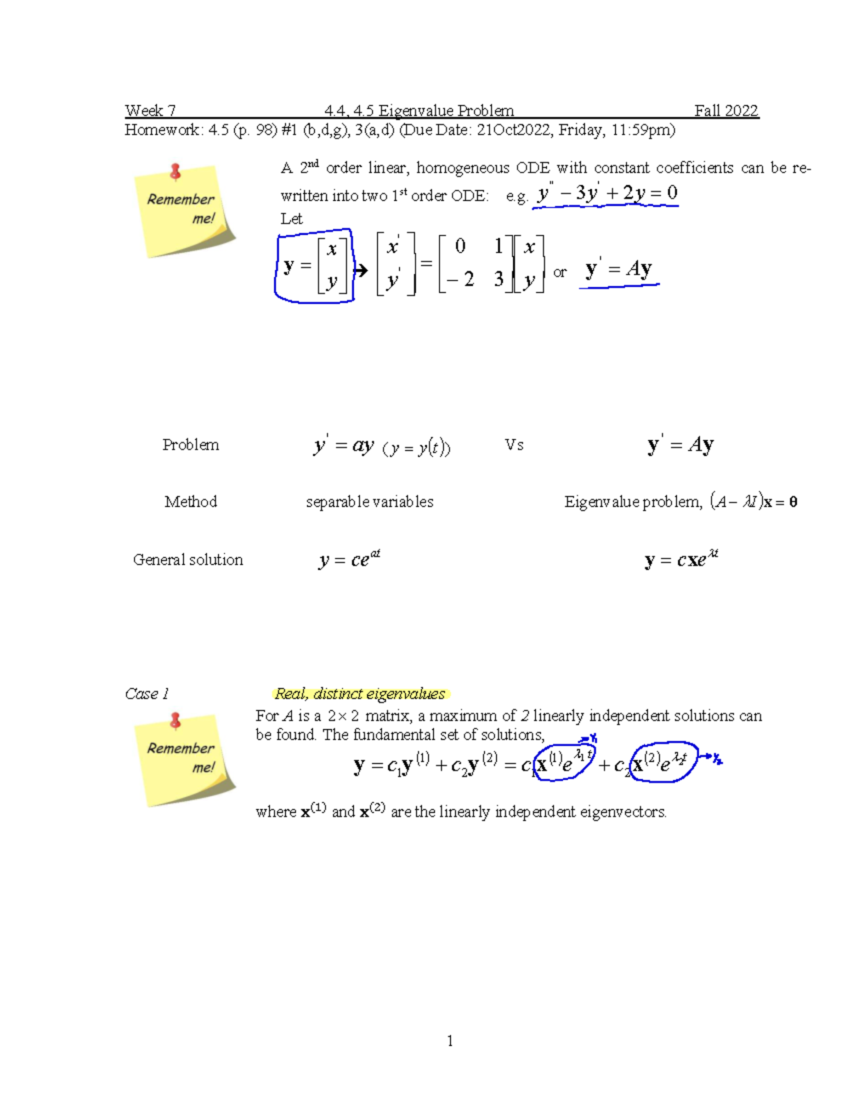 Week7 13oct2022 4 Lecture Notes Prof Kam Week 7 4 4 Eigenvalue Problem Fall 2022 Homework