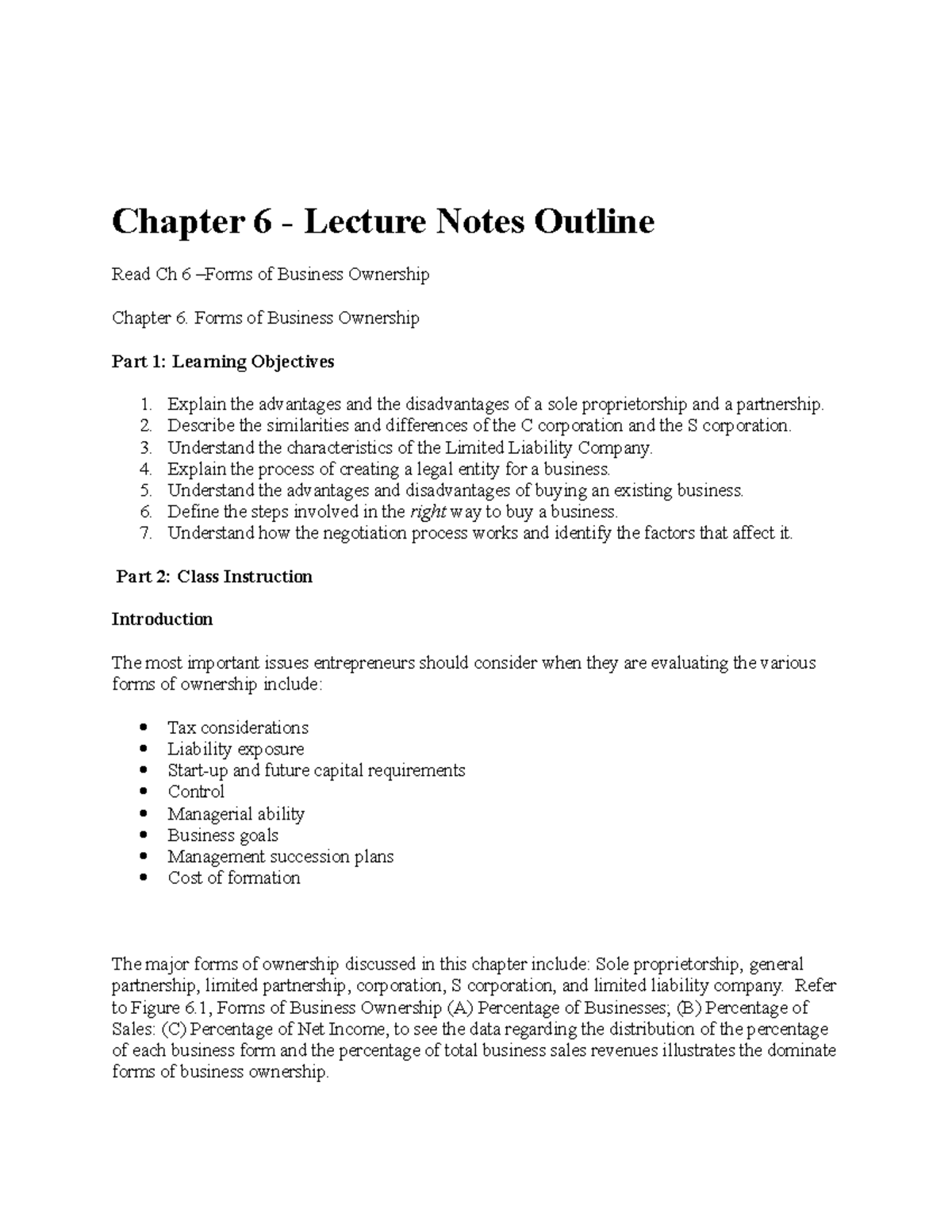 Chapter 6 - Lecture Notes Outline - Business Management - Studocu