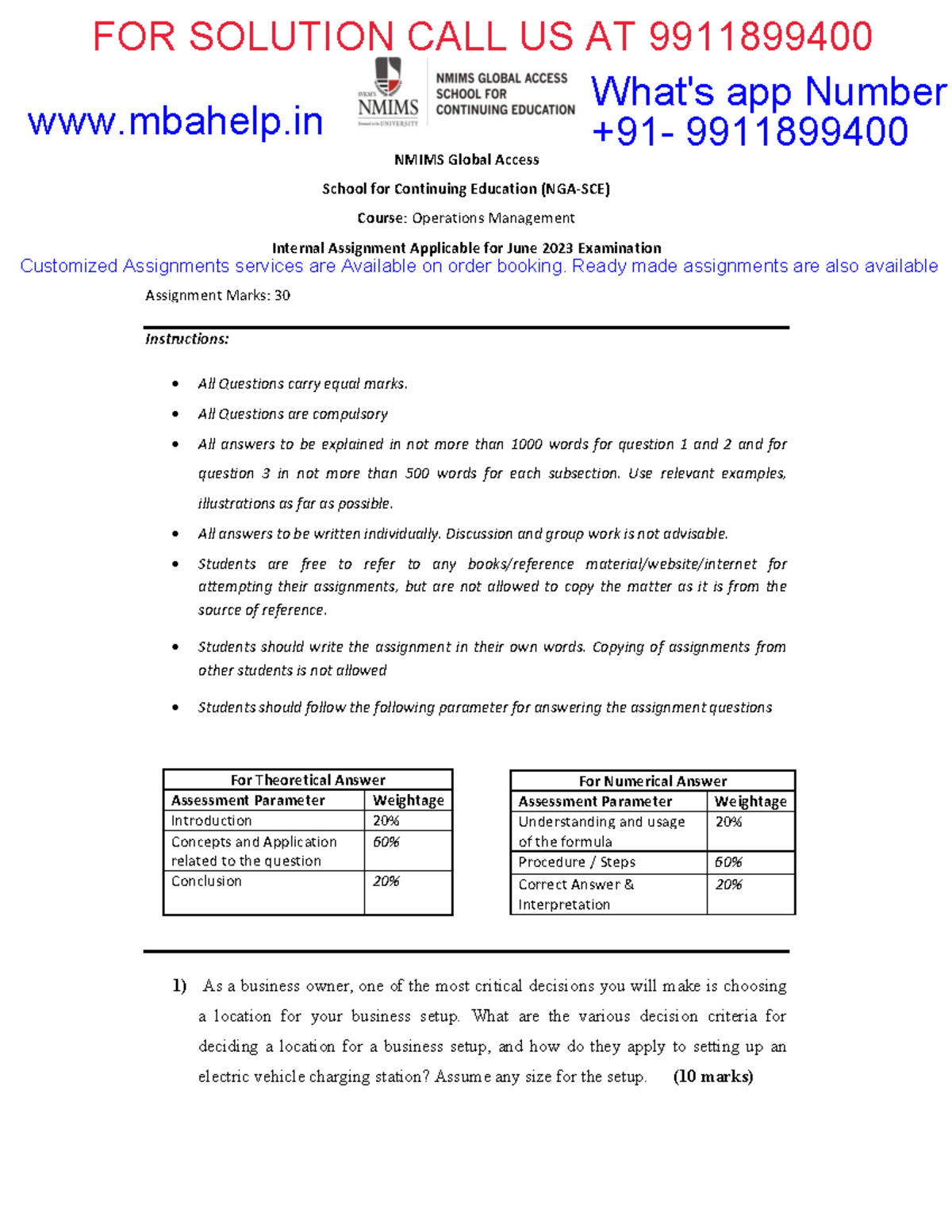 Operations Management - NMIMS Global Access School for Continuing ...