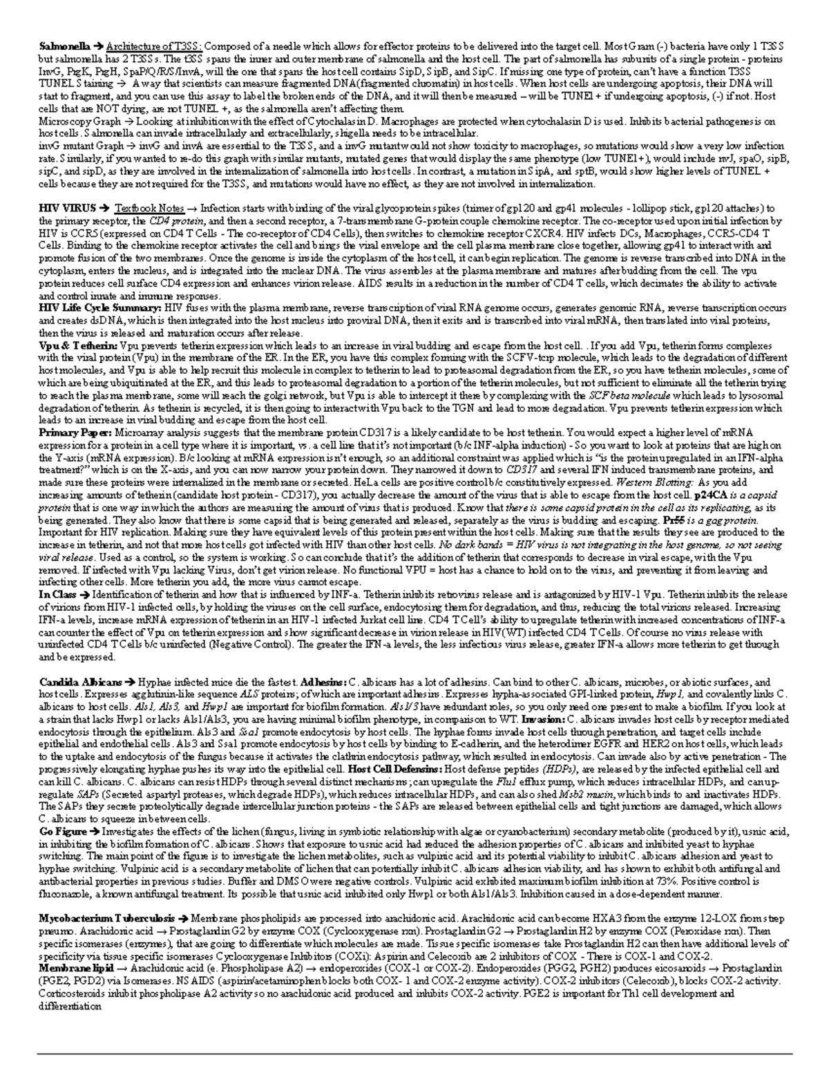 MICR 141 Final Cheat Sheet - Salmonella à Architecture of T3SS ...