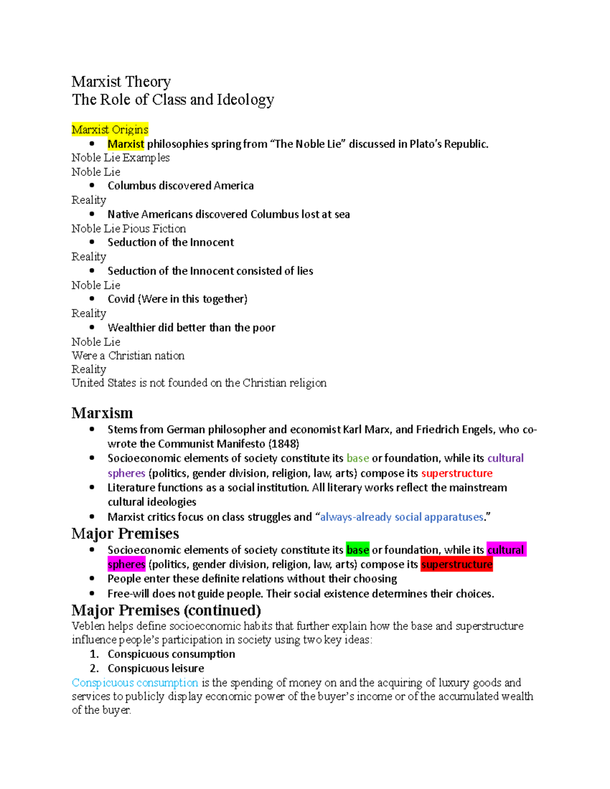 Marxist Theory - Overview and Key Definitions! - Marxist Theory The ...