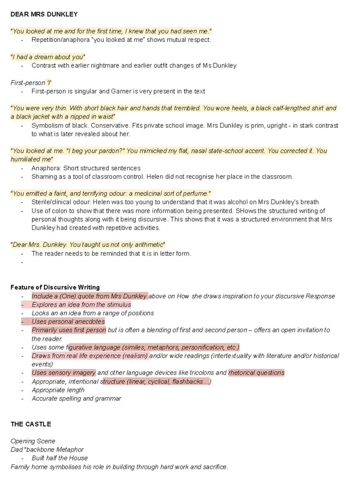 The Castle Quotes - DEAR MRS DUNKLEY “You looked at me and for the ...