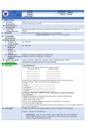 Filipino 4 COT 1 - Class Observation Tool - GRADE 1 to 12 DAILY LESSON ...